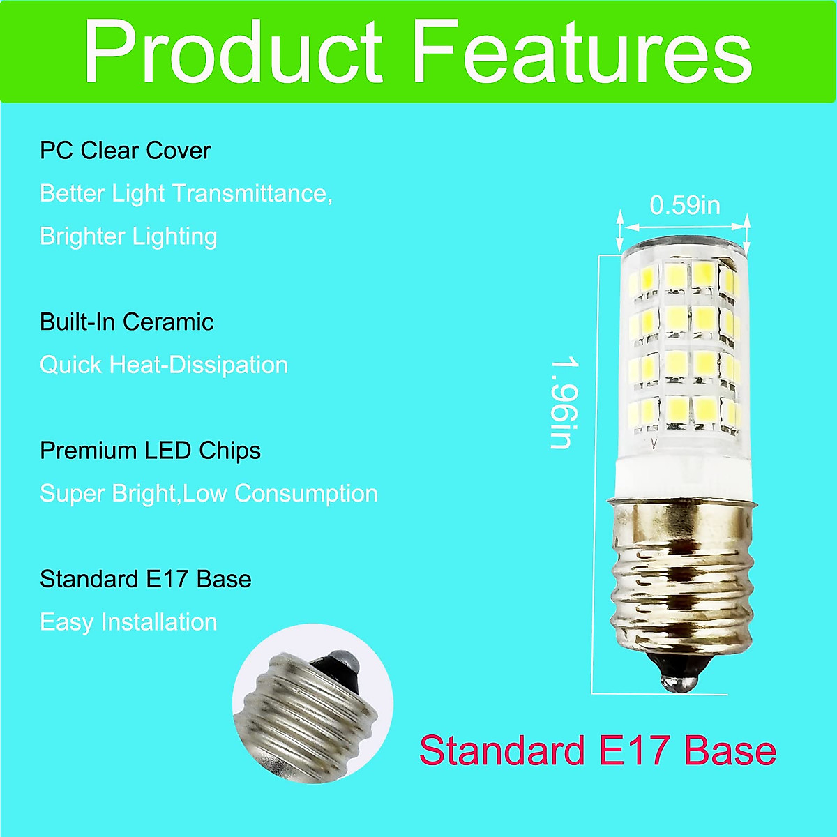 LaWana 5304517886 KEI D28a KEL2811 White Light LED Bulb Compatible with Frigidaire Kenmore Electrolux Crosley 100V-265V Freezer Lamp(White Light)