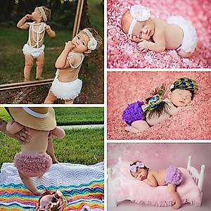 DOOVID Baby Bloomers Diaper Covers for Girls Ruffle Bloomers for Infant Girls Newborn Shorts Underwear Pink 0-6 Months