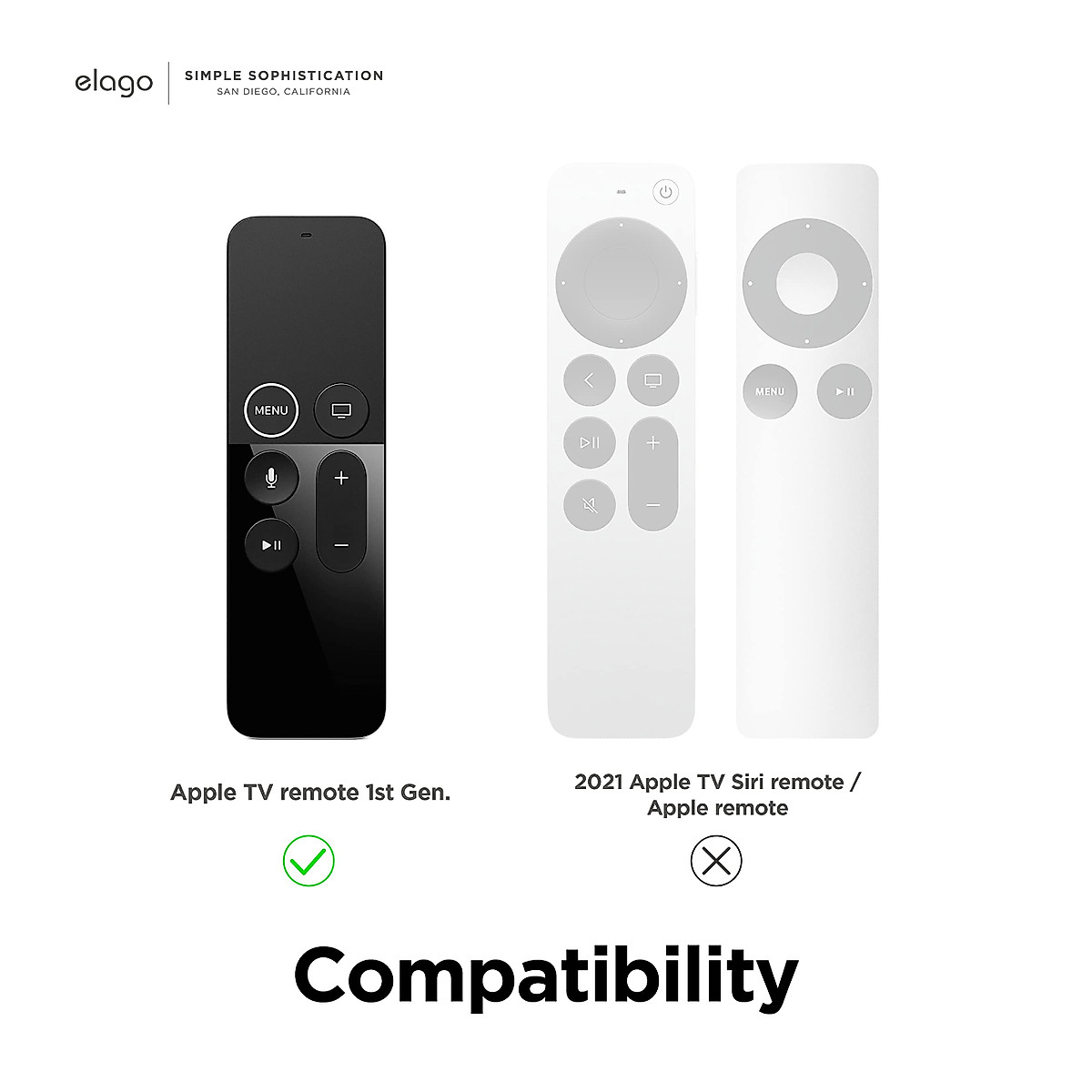 elago R5 Locator Case Compatible with Apple TV Siri Remote 1st Generation and Compatible with AirTag - Lanyard Included, Heavy Shock Absorption, Drop Protection, Full Access to All Functions [Black]