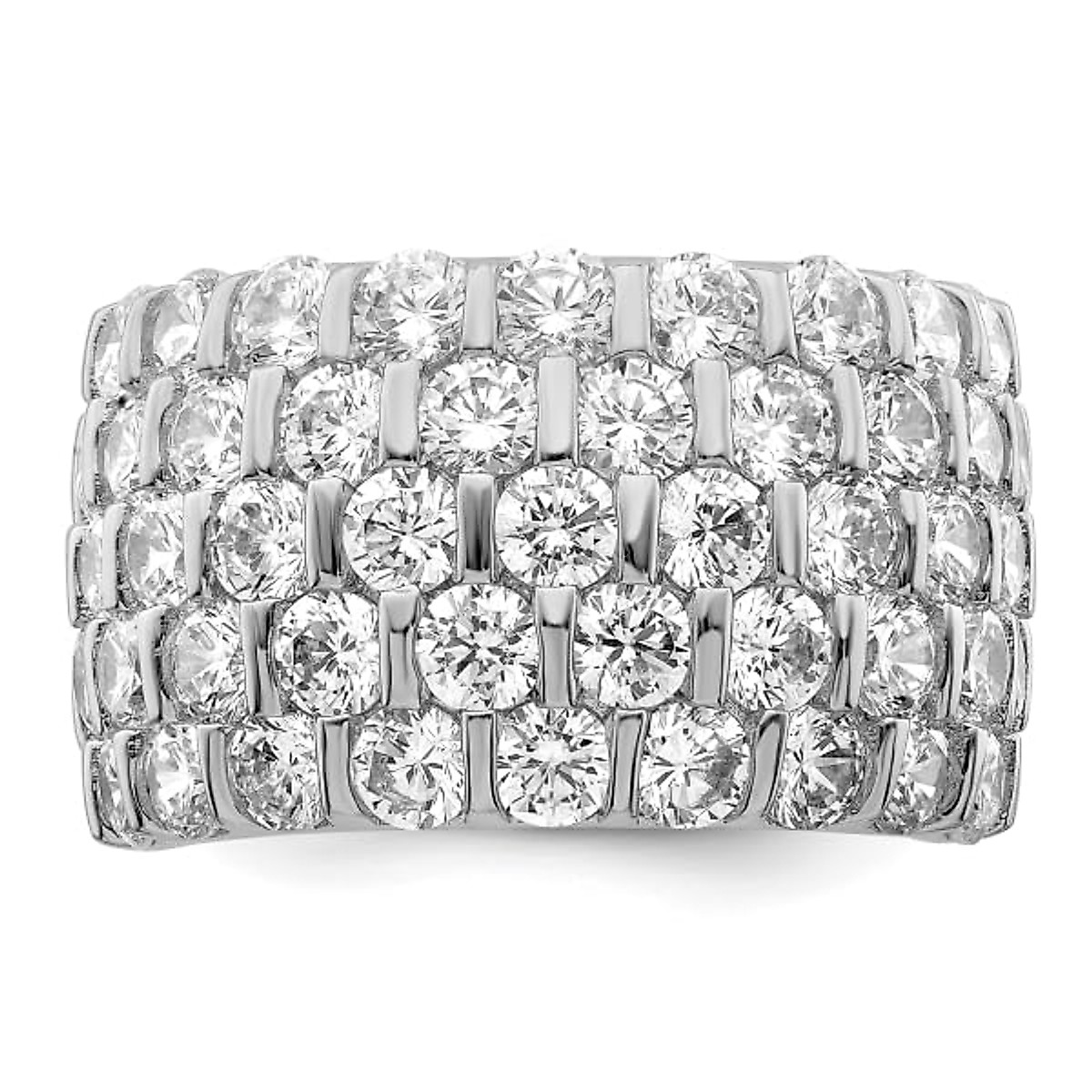IceCarats 925 Sterling Silver Cubic Zirconia CZ Wide Wedding Band Ring Size 6