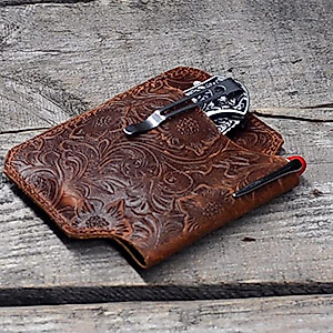 JJNUSA Genuine Leather Multitool Belt Sheath Organizer, Leather EDC Belt Pouch for Men, Belt Holder Mini Leather Pocket Organizer Slip, Flashlight Holder, Pen Holder, Knives Sheath Holster