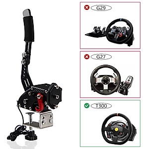 YESHMA 64 Bit Upgrade 3-in-1 USB Handbrake Only for T300 Compatible With PS4/PS5 + PC Computer System Professional Gaming Peripherals for Racing Games with Non-Contact Plus Hall Sensor.With Clamp