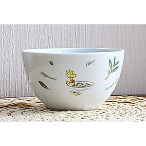 シミズ陶業(Shimizutougyou) Shimizu Pottery Herb Forest Snoopy Bowl, Set of 2, White