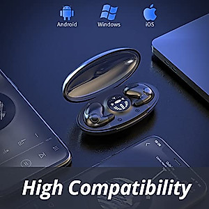 Loluka Invisible Earbuds 24 Hours Playtime Mini Bluetooth Earbuds True Wireless Earbuds Stereo HiFi Music IPX4 Waterproof Noise-Cancelling Discreet with Wireless Charging Case