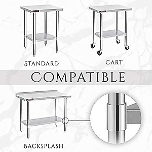 Galvanized Under Shelf for Work Tables - DuraSteel Extra Adjustable Lower Shelf for 24" x 18" Stainless Steel and Wooden Worktables - Fits for use in Restaurant, Warehouse, Home, Kitchen, Garage