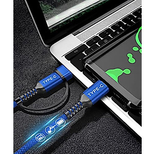 Basesailor USB C to USB C 100W Cable 10FT with USB Adapter,Nylon Fast Charging PD Charger Cord for MacBook Pro Mac,iPad 10 Air 5 4 Mini 6,Google Pixel,Steam Deck,Samsung Galaxy Note 20,S23 S20 S21 S22