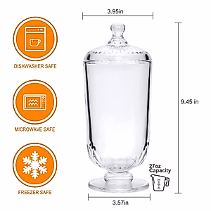 Woaiwo-q Candy Jars Set of 3,Clear Apothecary Jars,Glass Storage Jars for Wedding,Candy (27oz)