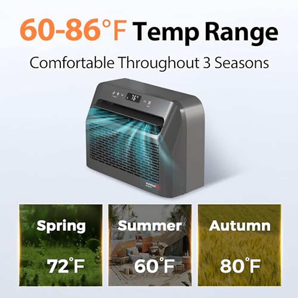 FOGATTI RV Window Air Conditioner, 6500 BTU Cools up to 180Sq.ft, 4-in-1 AC Unit and Lower Noise, Suitable For RV and House-workshop, included Window Installation Kits (Silver Grey)