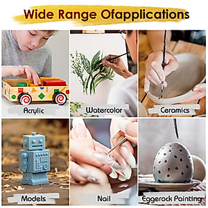 Anezus Tiny Detail Paint Brushes 30 Pcs Fine Paint Brushes Set with 3 Size #0#00#000 Liner brush for Miniature 40k Model Crafts Watercolor Acrylics Oil