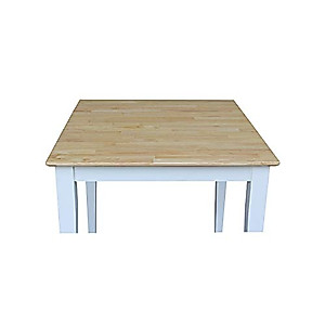 International Concepts Solid Wood Dining Table with Shaker Legs, White/Natural