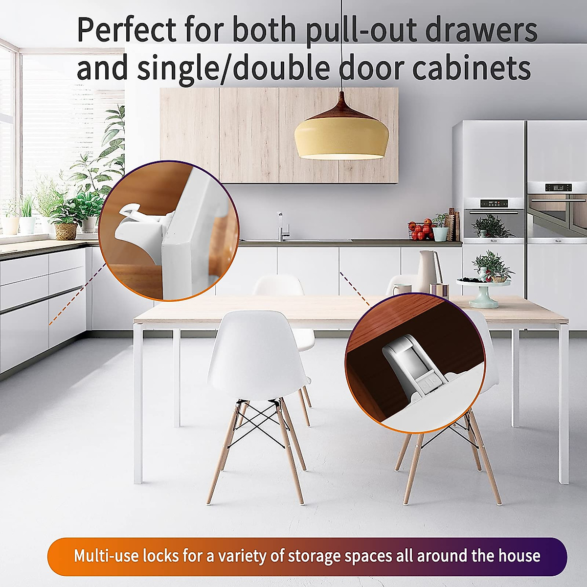 Cabinet Locks Child Safety Latches - TUSUNNY Baby Proofing Lock Child Proof Drawer Locks with Strong Adhesive for Cabinets and Drawers,Door & Corner (20Pack)