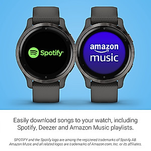 Garmin Venu 2S, Smaller-Sized GPS Smartwatch with Advanced Health Monitoring and Fitness Features, Slate Bezel with Graphite Case and Silicone Band, (010-02429-00) (Renewed)