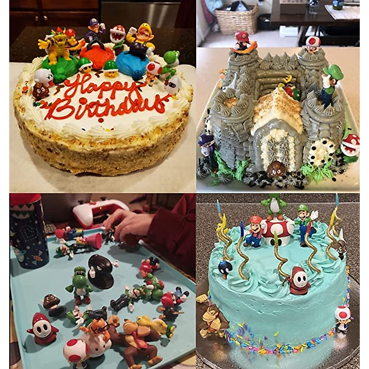 BYDIEJ Mario Action FiguresToys – Mario and Luigi Action Figures Toy Set of 1-3'' Mario Luigi Yoshi Garage Kit Decorations Toy (6pcs)