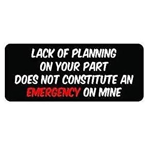 3 pcs Lack of Planning Funny Hard Hat/Helmet Vinyl Decal Sticker