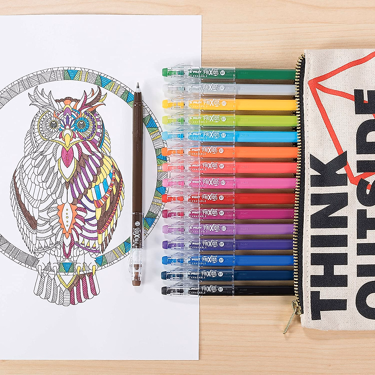 Pilot, FriXion ColorSticks Erasable Gel Ink Pens, Fine Point 0.7 mm, Pack of 8, Black & Blue