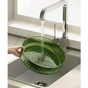 Fridge Lazy Susan Turnable Organizer, NCARSTER Non-Skid Spinner Plastic Lazy Susan Turntable for Cabinet, Table, Pantry, Kitchen, Countertop (Green)