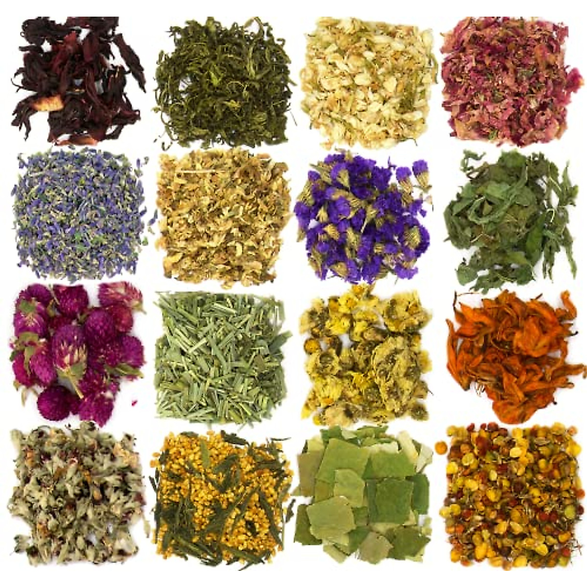 16 Bags Dried Flowers for Soap Making, Dried Flowers for Candle Making, Soap Flowers and Dried Herbs for Candle Oil, Bath Bombs. Essential Fragrant – The Best Variety of Grade A Flowers