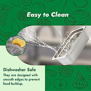 HECMAC 6 Pack Anti-Jam Hotel Pans, 1/3 Size 4 Inch Deep, Commercial Stainless Steel Chafing Steam Table Pan, Catering Storage Metal Food Pan