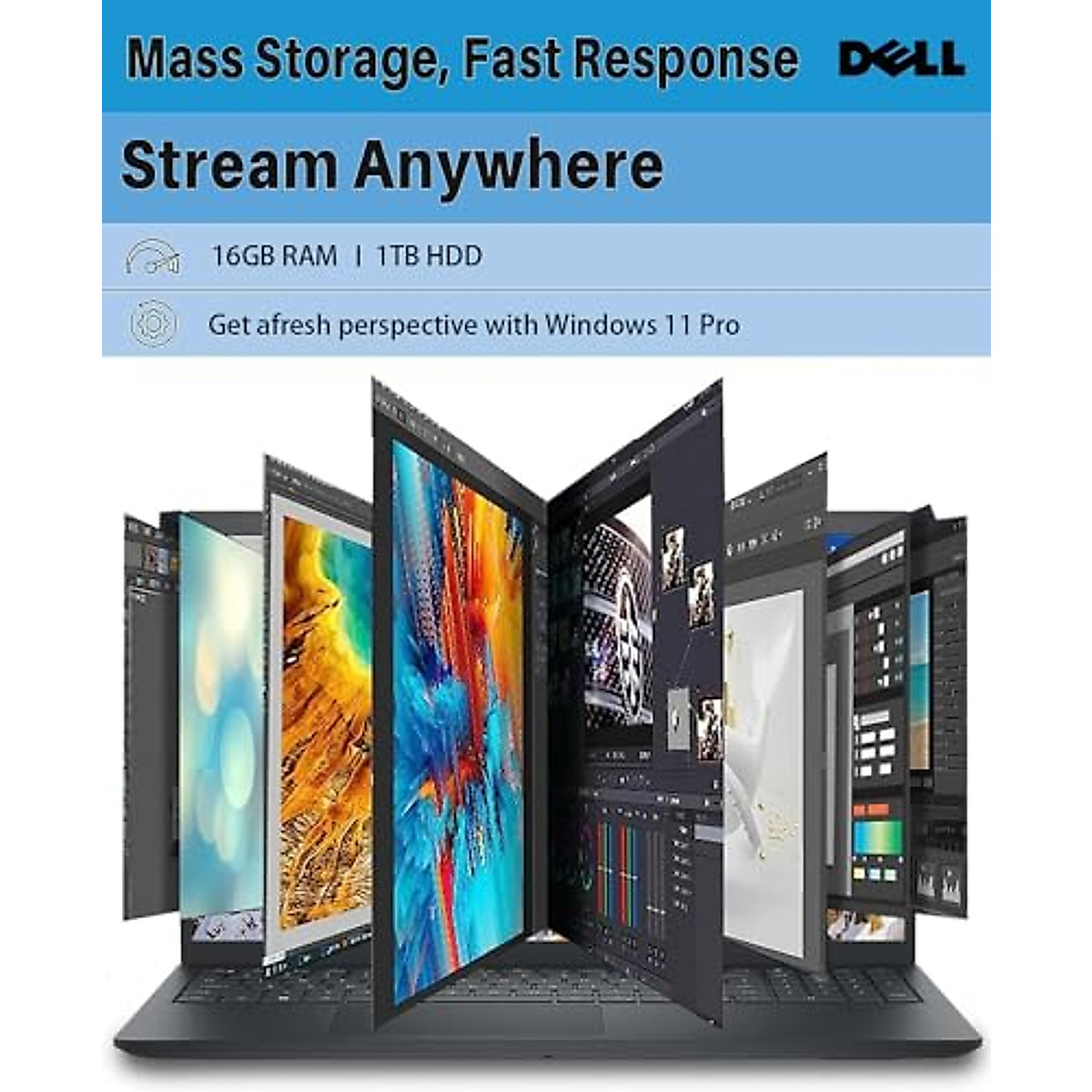 Dell Inspiron 15 3000 Business Laptop Computer, 15.6 Inch FHD PC Laptop, Intel Quad Core i5, Windows 11 Pro, 16GB RAM, 1TB HDD, Lifetime Microsoft Office, Numeric Keyboard, HDMI, Black