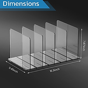 frtzal Purse Organizer for Closet, Shelf Dividers for Closet Organization Adjustable Plastic Handbag Organizers for Closets Purse Storage Organizer (2PCS 5 layers Tra)