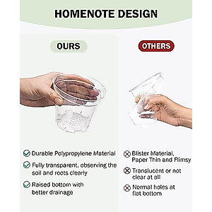 homenote Clear Nursery Pots for Plants,4 Inch Seedling Pots with Drainage Holes Plant Pot for Planting Flower Indoor Seed Starter Pots Outdoor High Transparency with Bonus 20 Plant Labels (30 Packs)