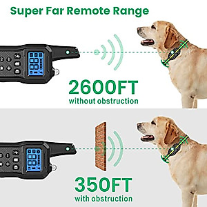 FunniPets Dog Training Collar 2600ft Range - Dog Shock Collar with Remote Waterproof Electronic Dog Collar for Small Medium and Large Dogs with 4 Training Modes Light Static Vibration Beep