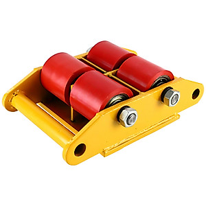 YaeTek Industrial Machinery Mover 13200 lbs 6 Tons Machinery Skate Dolly with 4 Rollers Cap 360 Degree Rotation (Yellow)