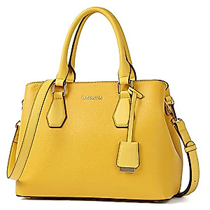 BOSTANTEN Women Leather Handbag Designer Top Handle Satchel Shoulder Tote Bags Crossbody Purses Yellow