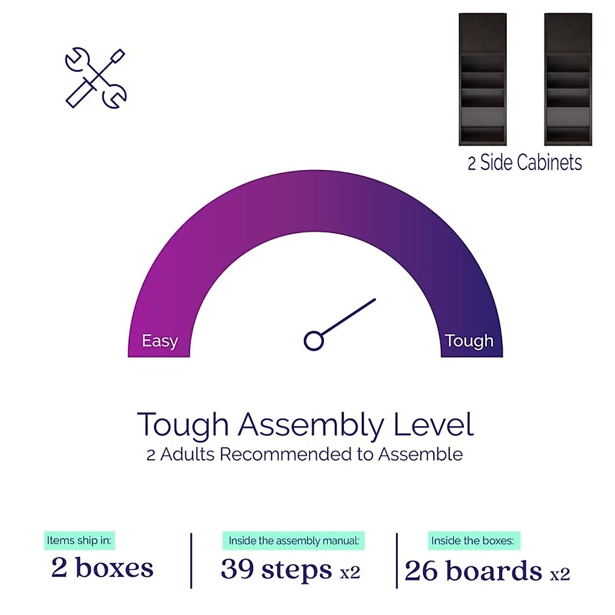 Signature Sleep Paramount Full Wall Bed & 2 Side Cabinet Bundle in Gray Oak