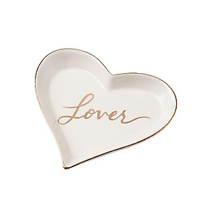 gothapy Lover Heart Cceramic Jewelry Tray Outfit Necklaces Bracelet Ring Dish Gift for Taylor Fans