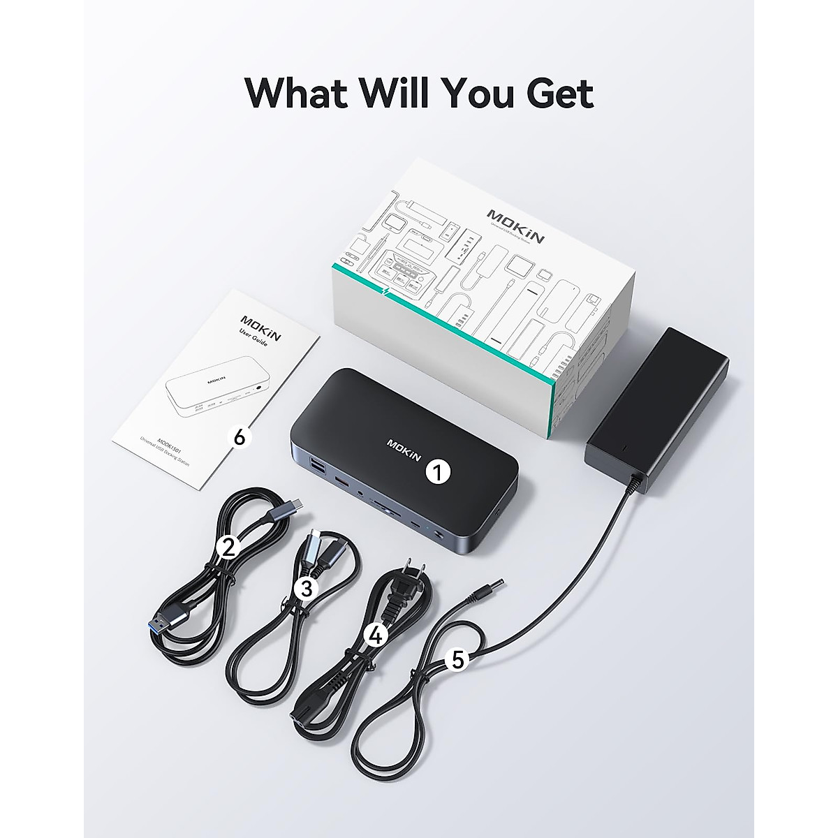 DisplayLink Laptop Docking Station Dual Monitor, USB C Dock with 120w Power, USB C Docking Station with 2 HDMI, 2 DisplayPort,2.5Gbps Ethernet,USB 3.1/3.0/2.0, SD/TF for MacBook Pro/Air/Dell/HP/Lenovo