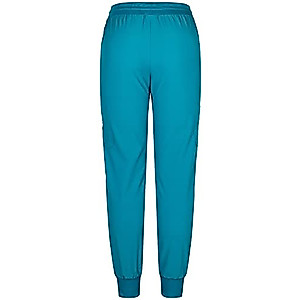 Minty Mint Women's Lightweight Durable Solid 4-way Stretch Medical Uniform Scrub Set V Neck Top Cargo Tapered Jogger Pants Nurse Veterinarian LvE3A Grey L