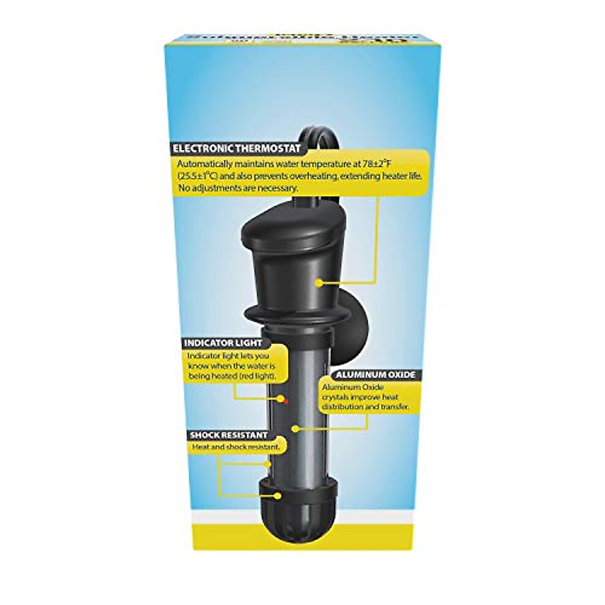 Tetra HT Submersible Aquarium Heater With Electronic Thermostat, 50-Watt, 2-10 Gallon