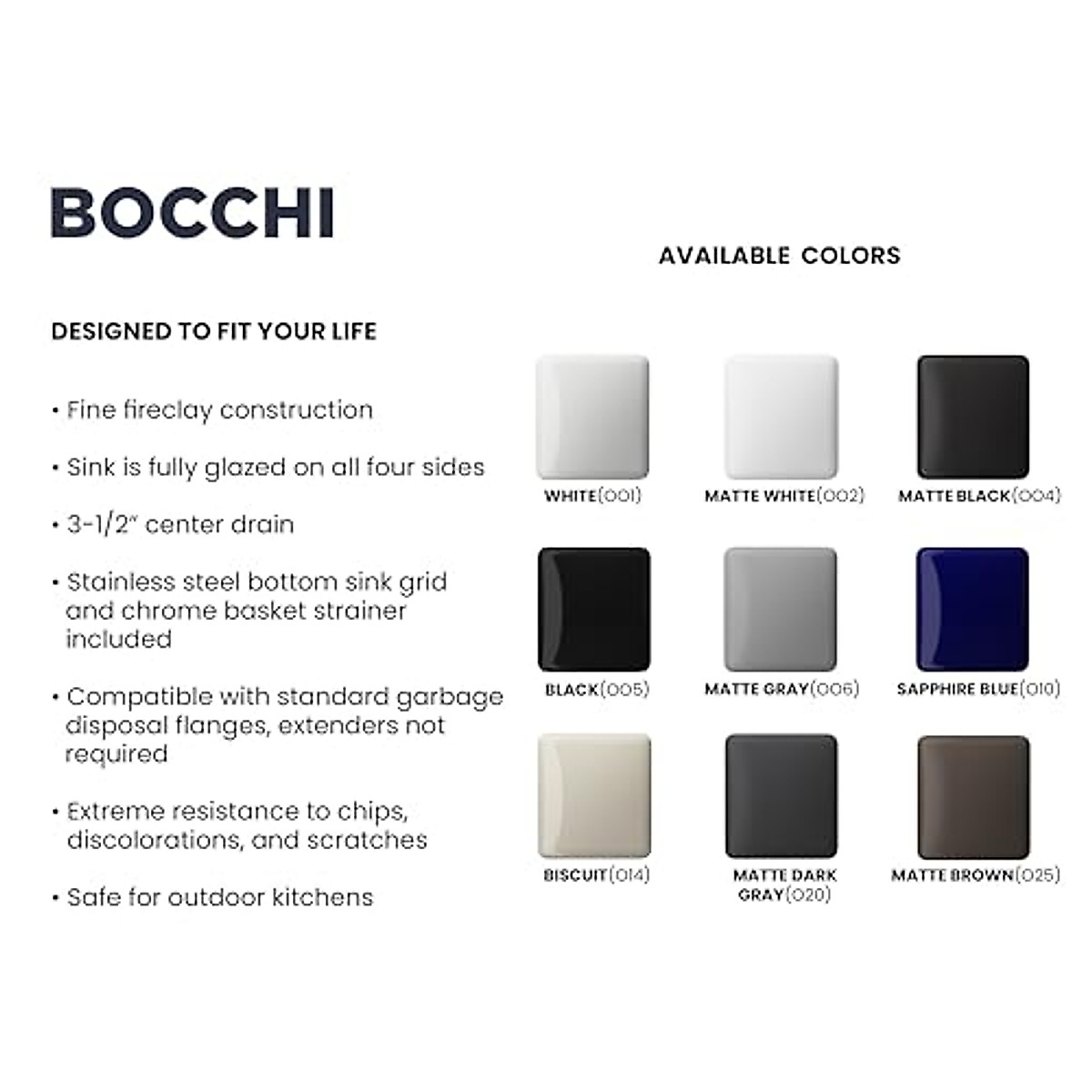 BOCCHI Classico Farmhouse Apron Front Fireclay 30 in. Single Bowl Kitchen Sink with Protective Bottom Grid and Strainer in White