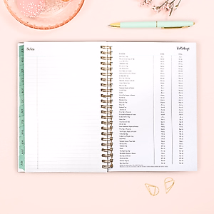 Blue Sky 2023-2024 Academic Year Weekly and Monthly Planner, 5" x 8", Frosted Flexible Cover, Wirebound, Laurel (144724)