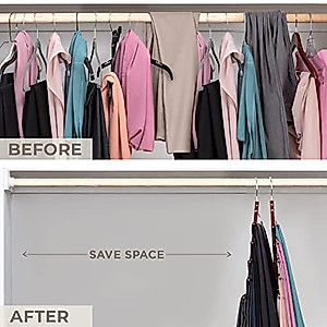 MORALVE Pants Hangers Space Saving - Hangers for Clothes Hanger Organizer - Jean Hangers Pants Rack Scarf Hanger Closet Space Saving Scarf Organizer - Magic Pants Hangers Pants Organizer 1 Pack