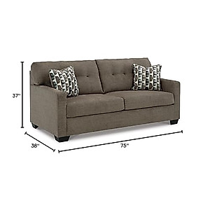 Signature Design by Ashley Mahoney Contemporary Tufted Sofa, Dark Brown