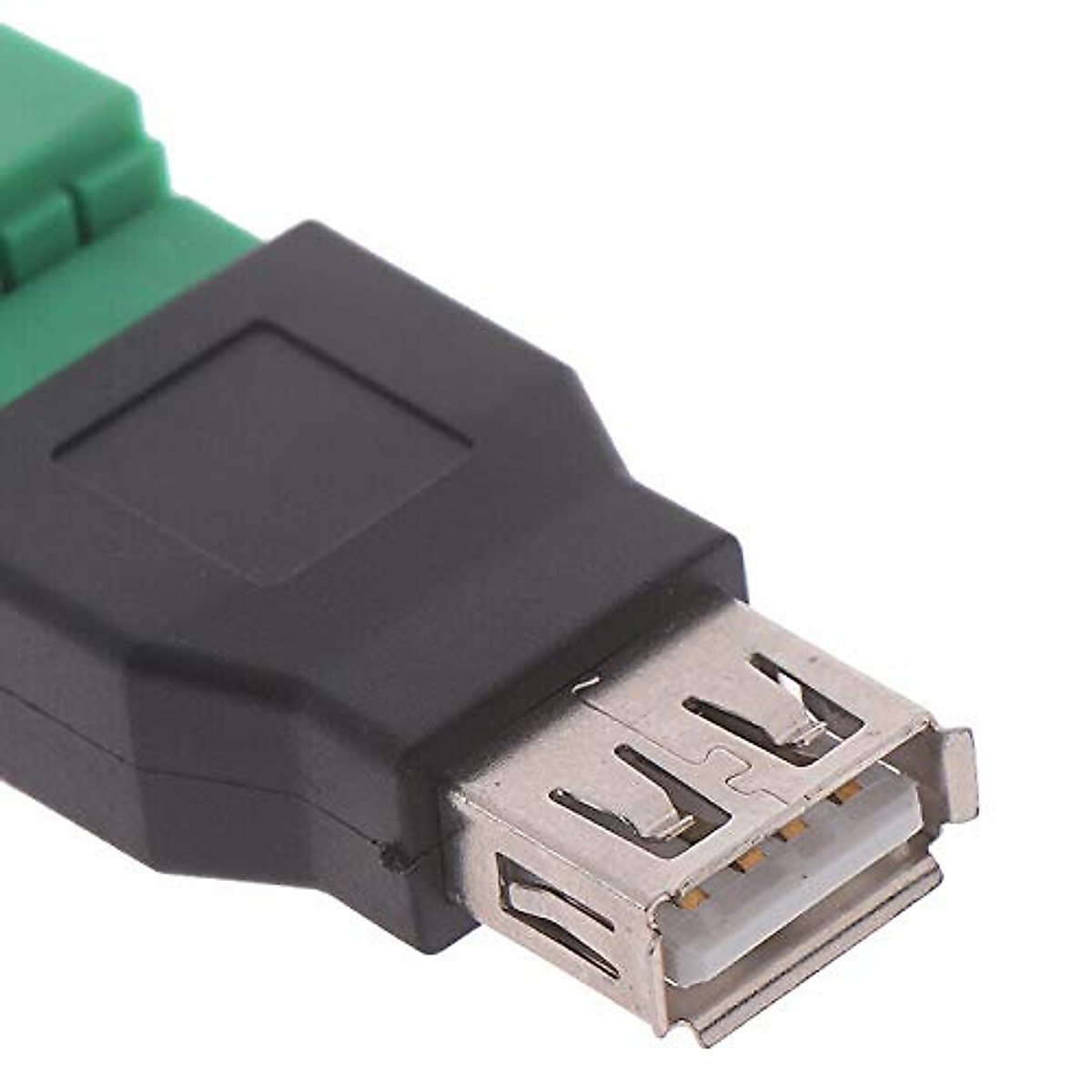 VizGiz 2 Pack USB 2.0 Plug Replacement 5Pin Solderless Screw On Type USB Terminal Block Connector Male and Female Socket Jack Adapter for LED Strip Lights USB Charging Projects Camera Electronics Test