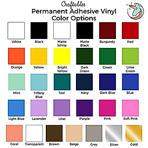Craftables Black Vinyl Sheets - Permanent, Adhesive, Glossy & Waterproof | (10) 12" x 12" Sheets- for Crafts, Cricut, Silhouette, Expressions, Cameo, Signs