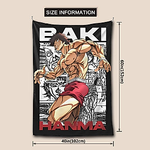 Anime Baki The Grappler Tapestry For Bedroom Living Room Home Art Hanging Decor Blanket Tapestrys 60"X40" Inch