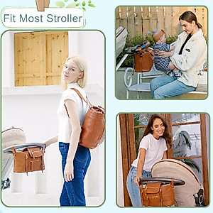 miss fong Diaper Bag Backpack, Baby Bag,Leather Diaper Bag Tote, Diaper Tote Bag Backpack with Changing Pad,with Stroller Organizer