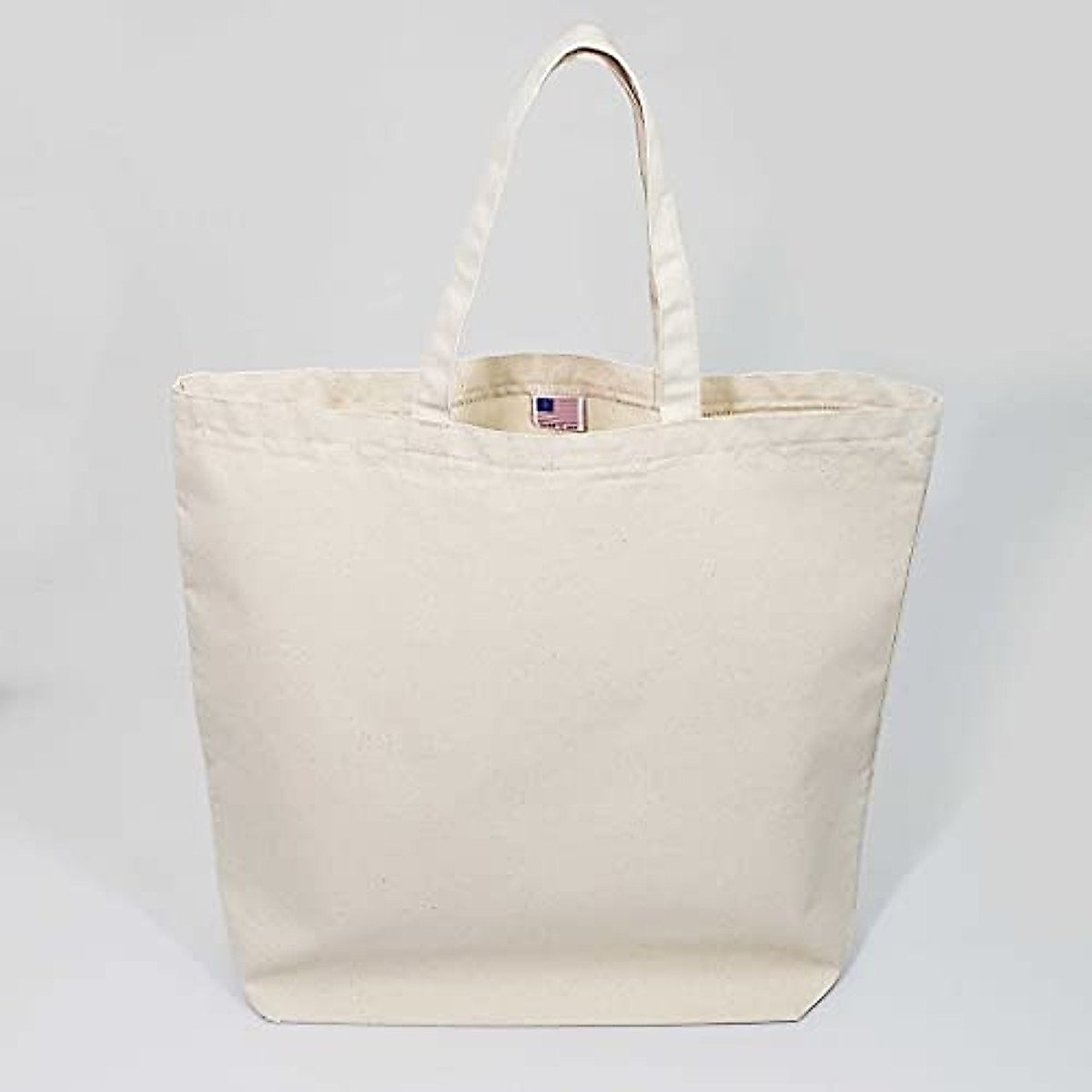 Made in USA Extra Large Canvas Reusable Shopping Grocery Tote Bags 2 Pack