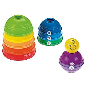 Fisher-Price Baby Toy Stack & Roll Cups, 10-Piece Stacking & Nesting Activity for Developmental Play Infants Ages 6+ Months