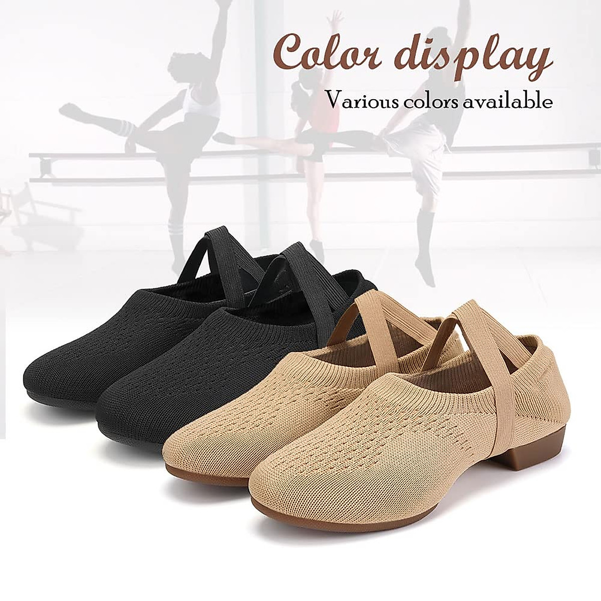 TINRYMX Womens Latin Dance SHOS Closed Toe Ballroom Salsa Tango Teaching Practice Dancing Shoes,US 7