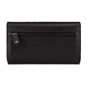 LEABAGS Leather Wallets for Women - RFID Blocking Button Closure 18 credit card slots - Women's Wallets Small Genuine Leather Bifold Compact