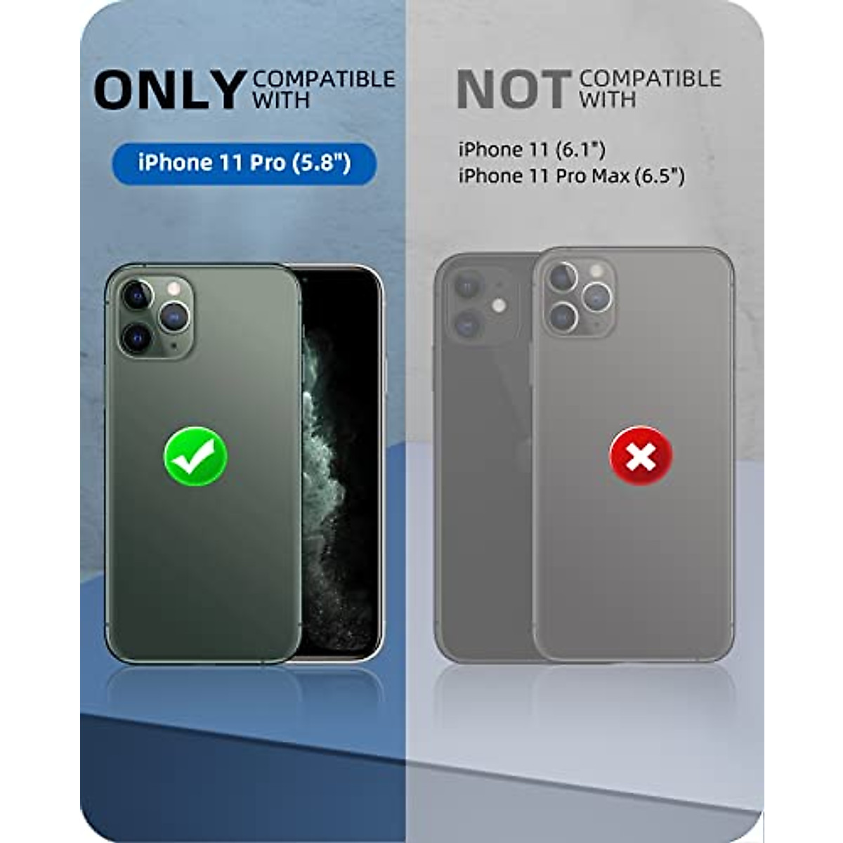 WIFORT iPhone 11 Pro Waterproof Case Built-in Screen Protector Water Resistant Cover Protective Drop Protection Hard, Shockproof Full Body Defender Tough Military Grade - 5.8" Teal