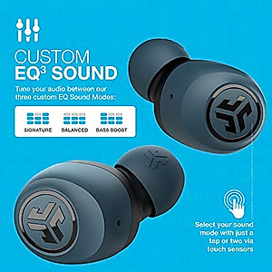 JLab Go Air True Wireless Bluetooth Earbuds + Charging Case | Dual Connect | IP44 Sweat Resistance | Bluetooth 5.0 Connection | 3 EQ Sound Settings Signature, Balanced, Bass Boost… (Blue)