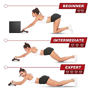 ANCHEER Ab Roller Kit - Perfect Home Gym Equipment for Men and Women Core Workout Essential Abdominal Exercise Tool Ab Roller Wheel Exercise Equipment