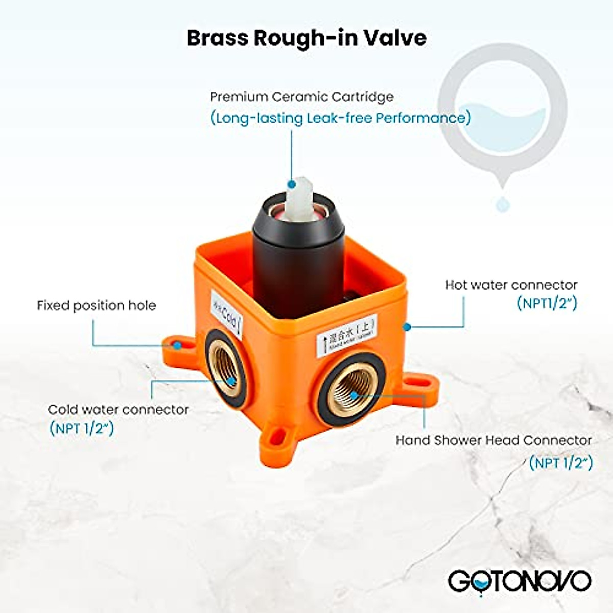 gotonovo Rain Shower System Matte Black 10 Inch Shower Head Bathroom Luxury Mixer Shower Complete Combo Set Singe Handle Wall Mounted