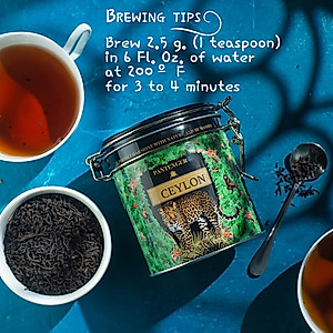 Pantenger Ceylon Tea Loose Leaf. 3.5 Ounce (50 Servings). USDA Organic Black Tea Leaves from Dimbula, Sri Lanka. High Grown Ceylon Tea. Packed in USA.